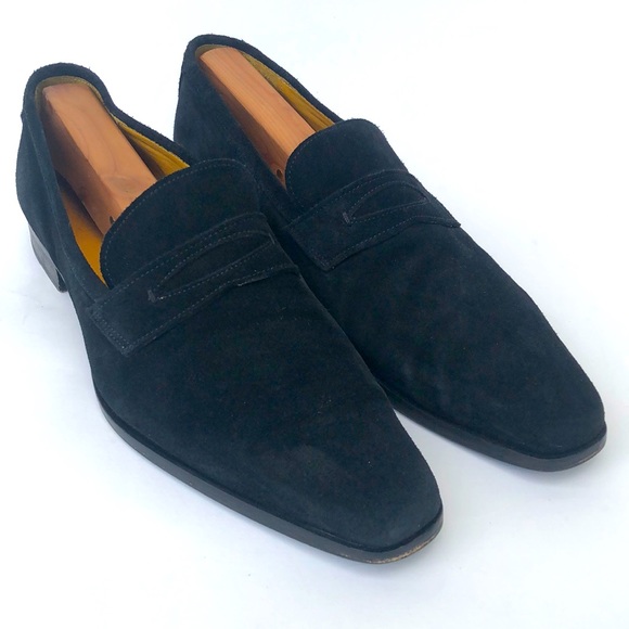 Undandy | Shoes | Undandy Custom Black Suede Loafers With Yellow ...